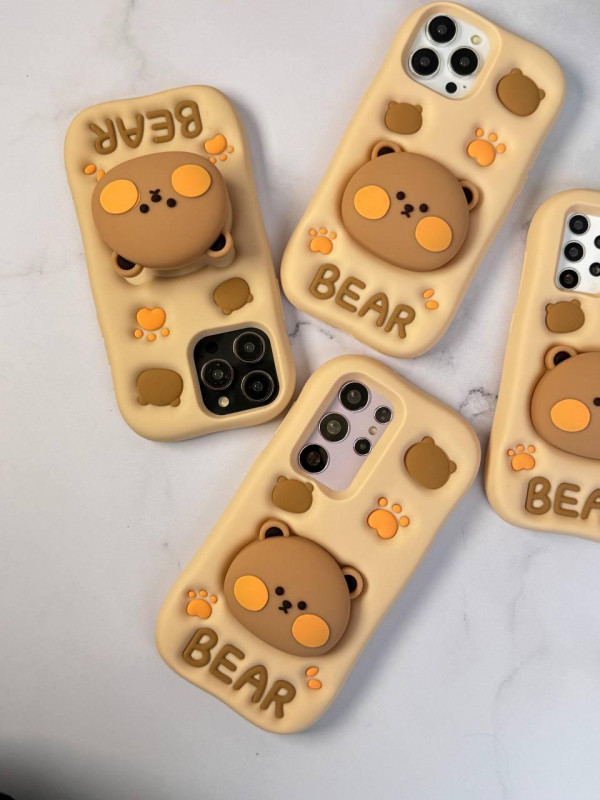 قاب فانتزی سیلیکونی خرسی Bear گوشی آیفون 13 و آیفون 14 و آیفون 15